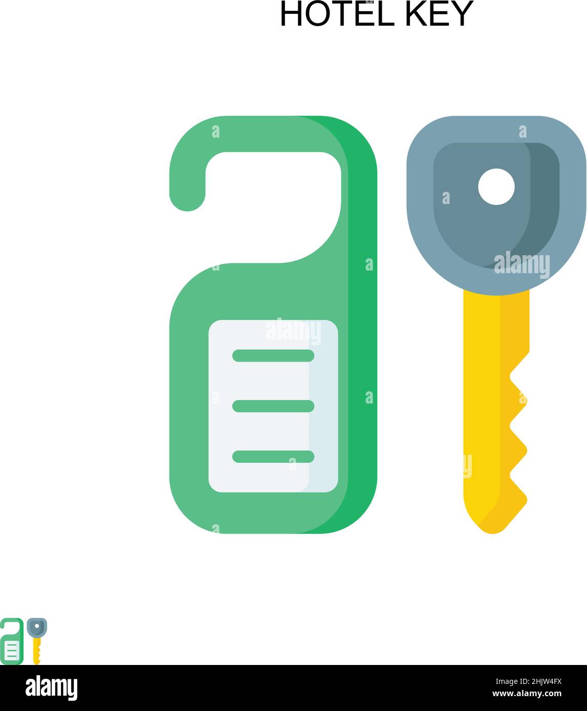 Hotel key Simple vector icon. Illustration symbol design template for ...