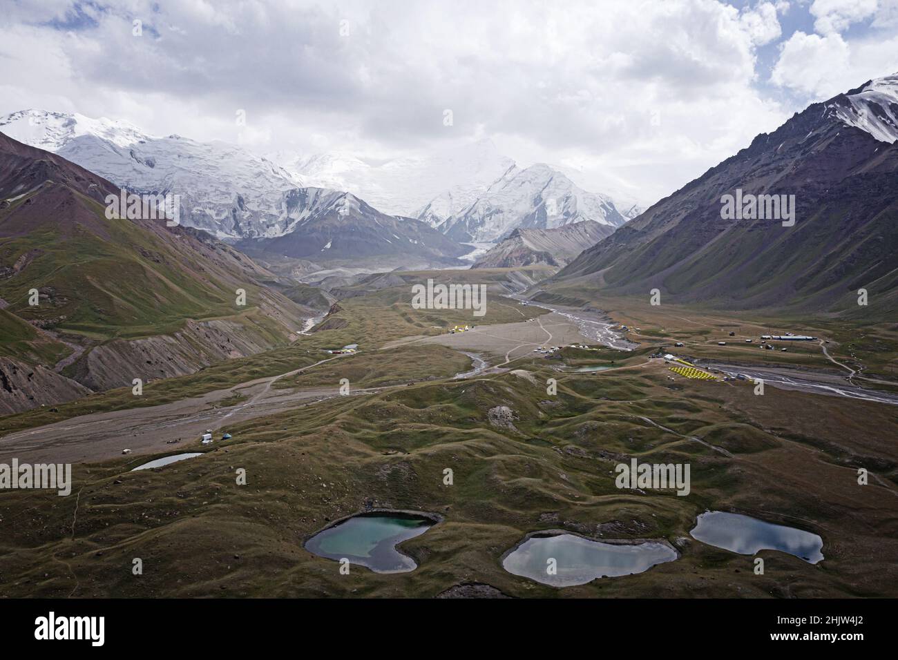Beautiful landscape view of Pik Lenin Kirgistan mountains in the ...