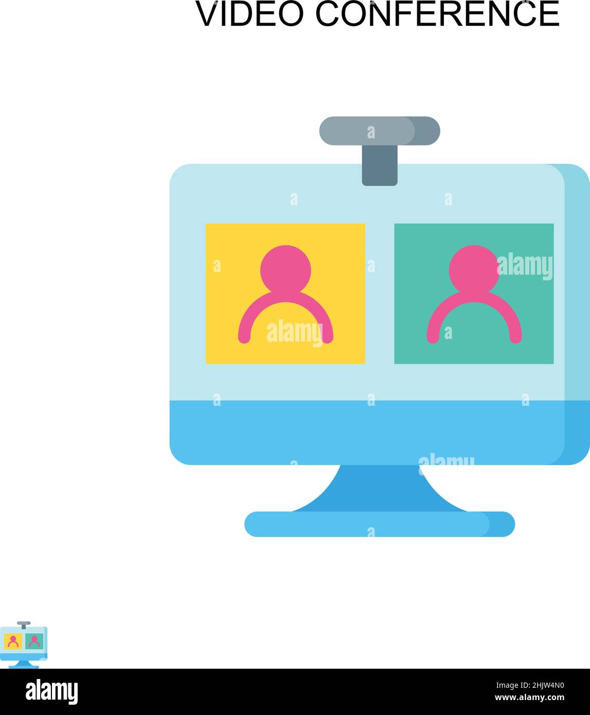 Video conference Simple vector icon. Illustration symbol design ...