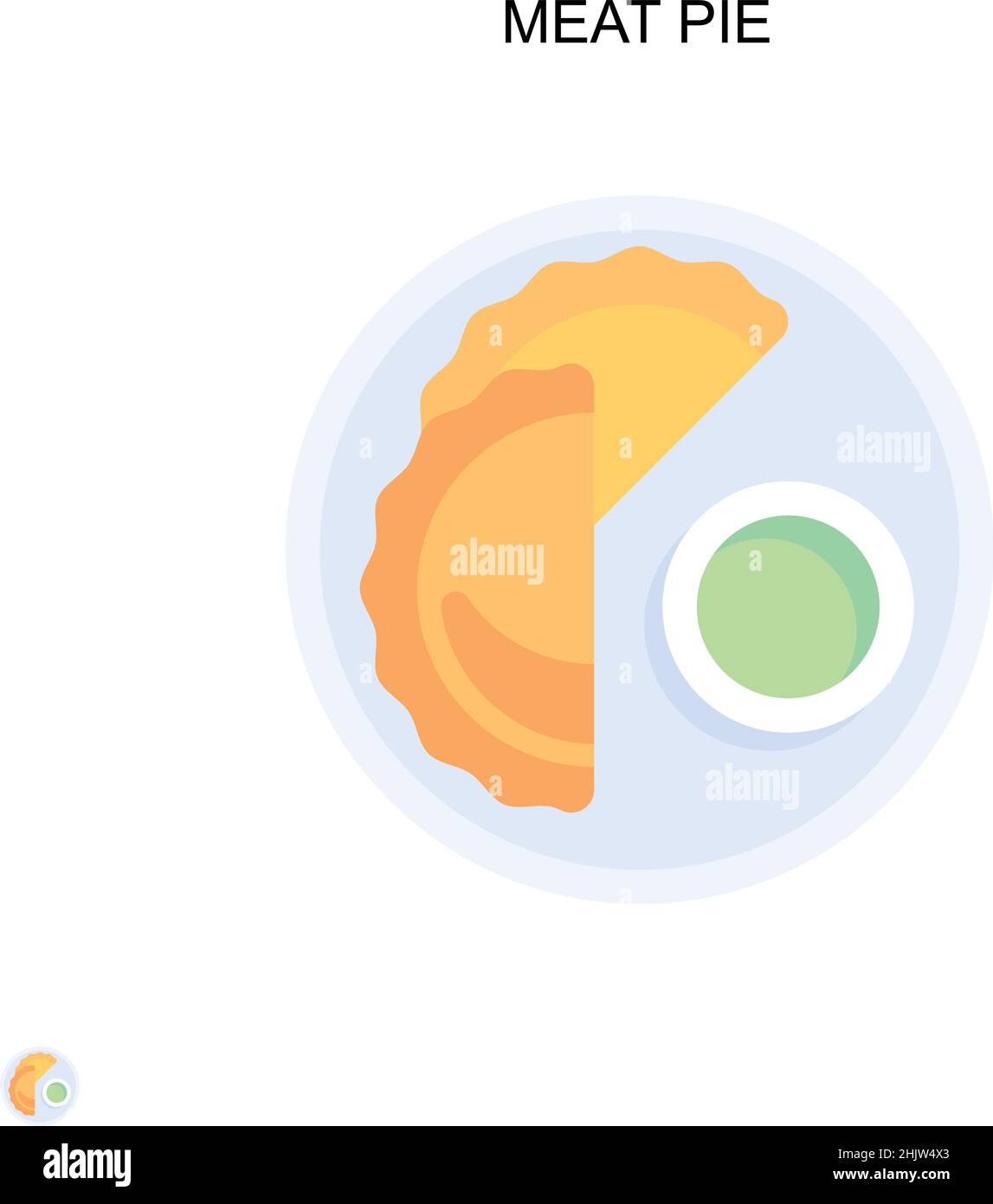 Meat pie Simple vector icon. Illustration symbol design template for ...