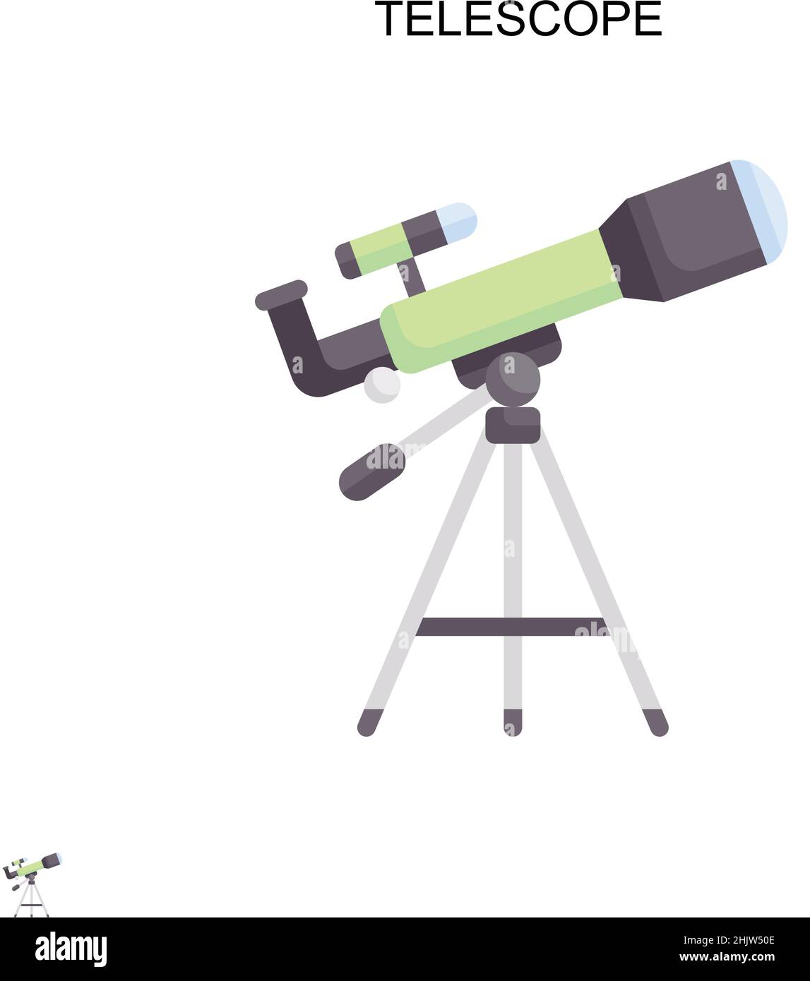 Telescope Simple vector icon. Illustration symbol design template for ...