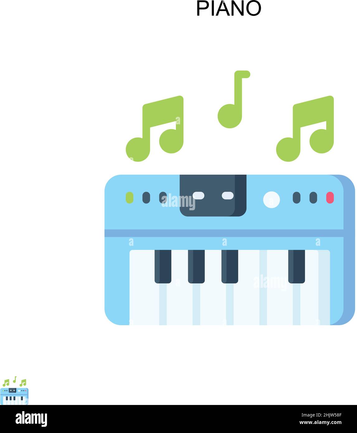Piano Simple vector icon. Illustration symbol design template for web ...