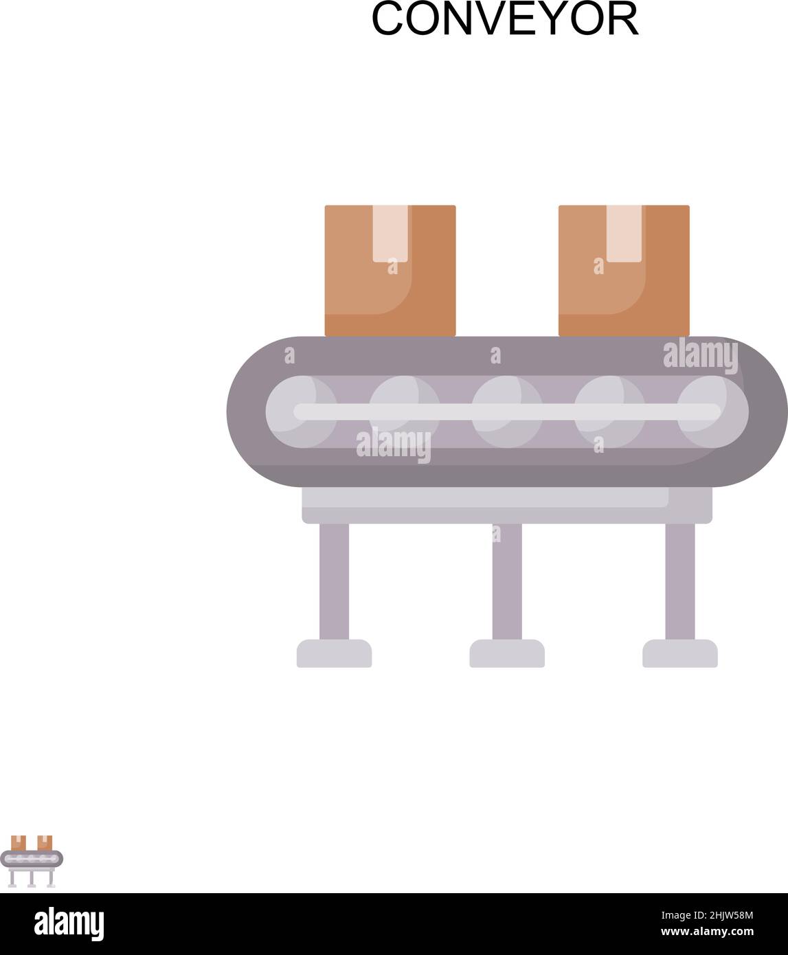Conveyor Simple vector icon. Illustration symbol design template for ...