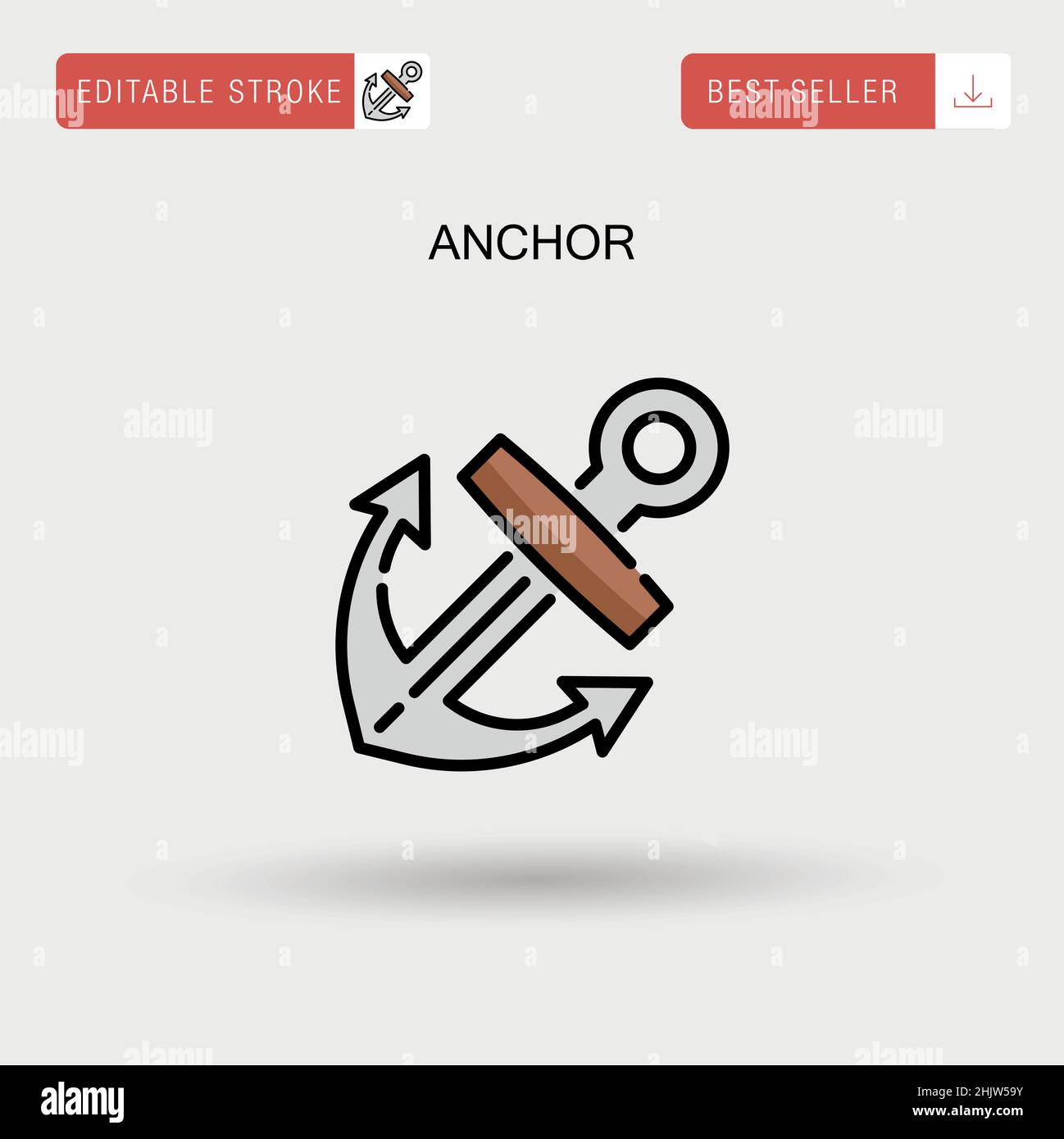 Anchor Simple vector icon Stock Vector Image & Art - Alamy