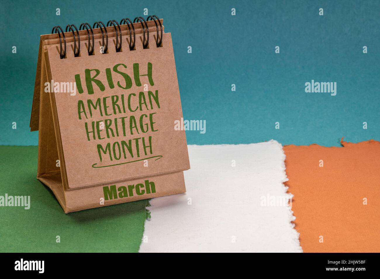 March Irish American Heritage Month - handwriting in a desktop calendar ...