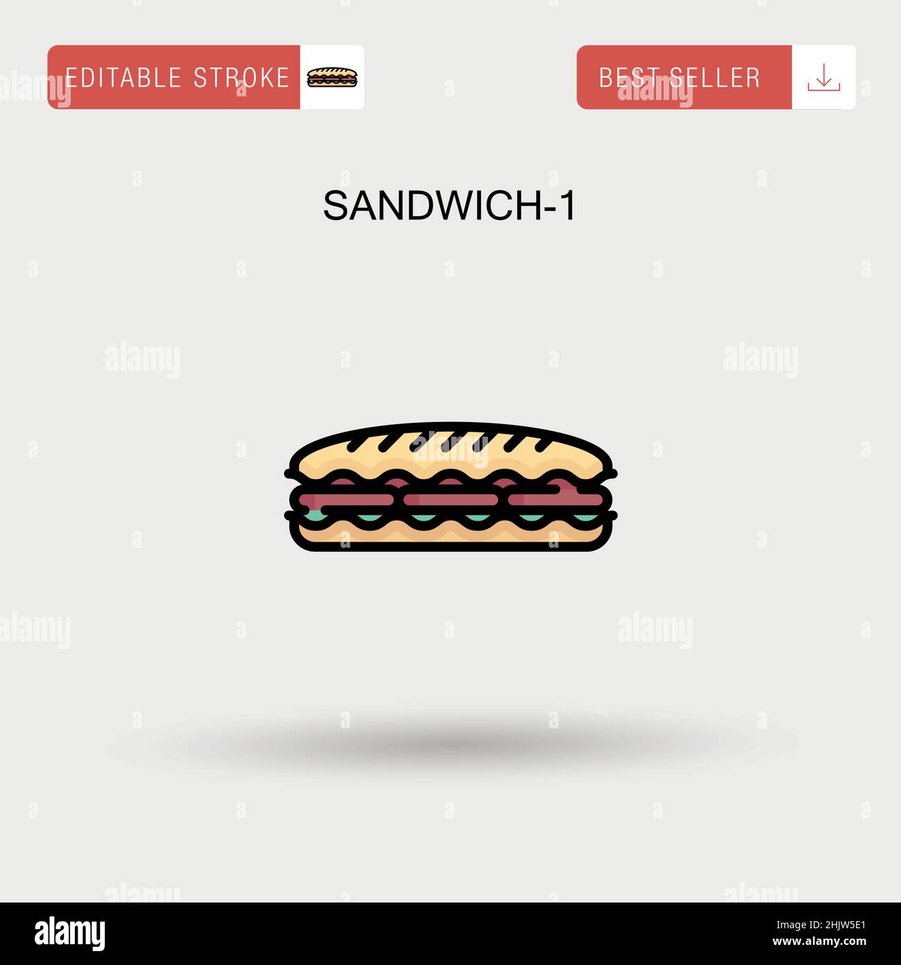 Sandwich lunch icon outline Stock Vector Images - Alamy