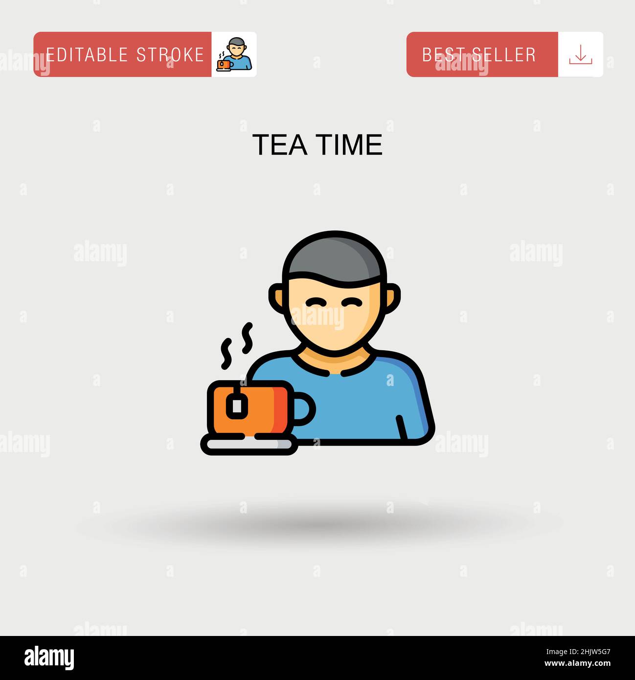Tea time illustration hand Stock Vector Images - Alamy