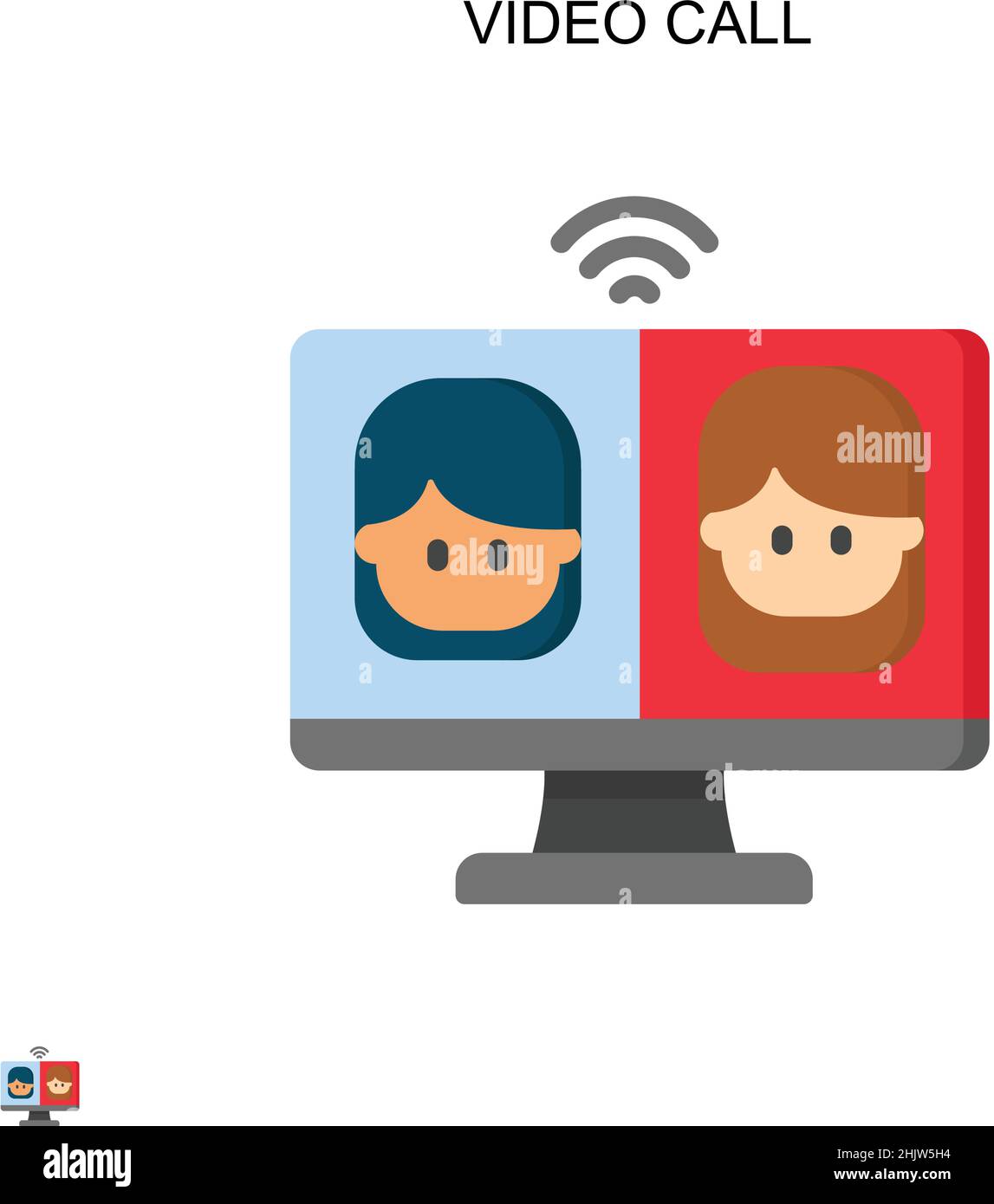 Video call Simple vector icon. Illustration symbol design template for ...