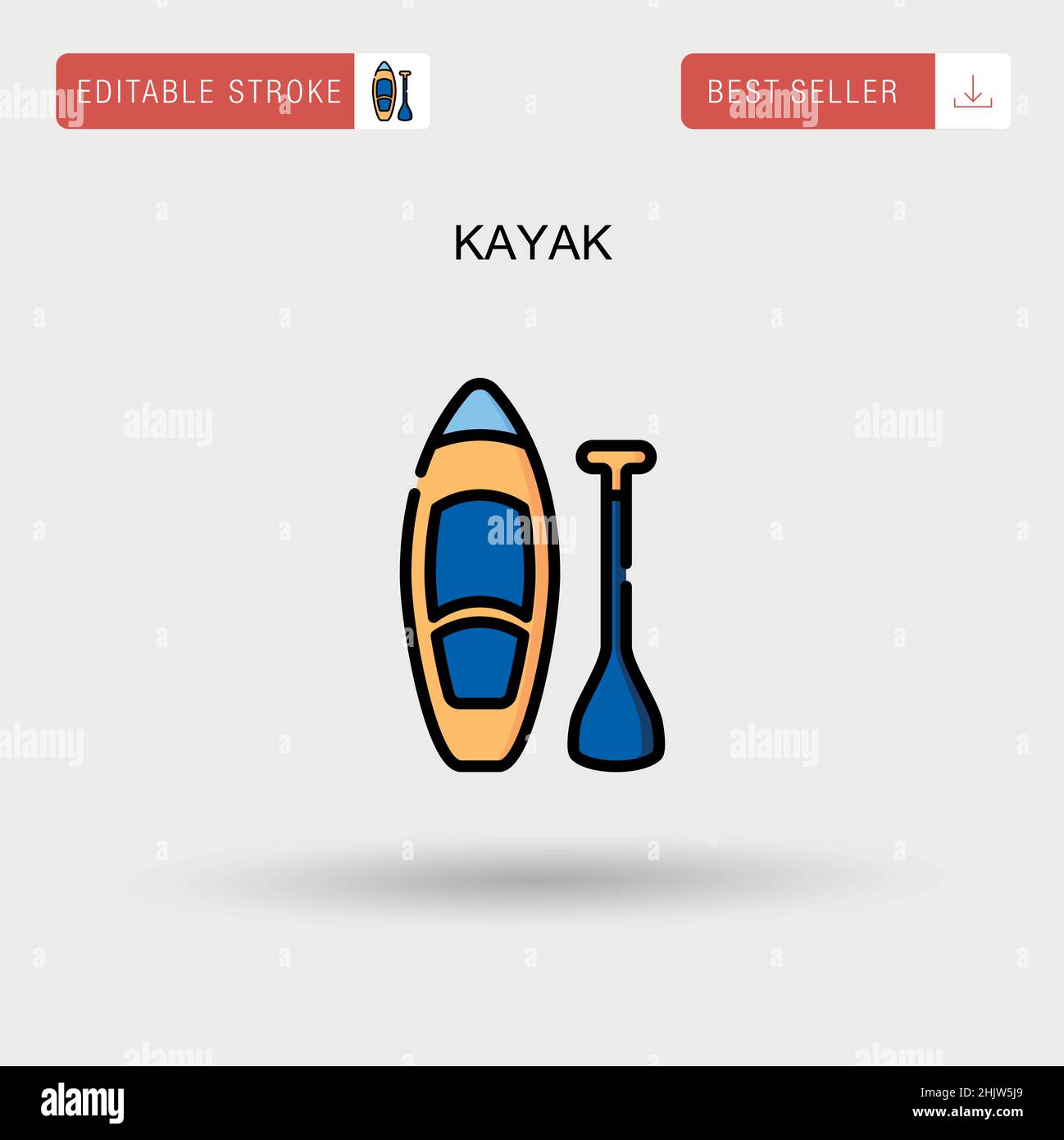 Kayak Simple vector icon Stock Vector Image & Art - Alamy