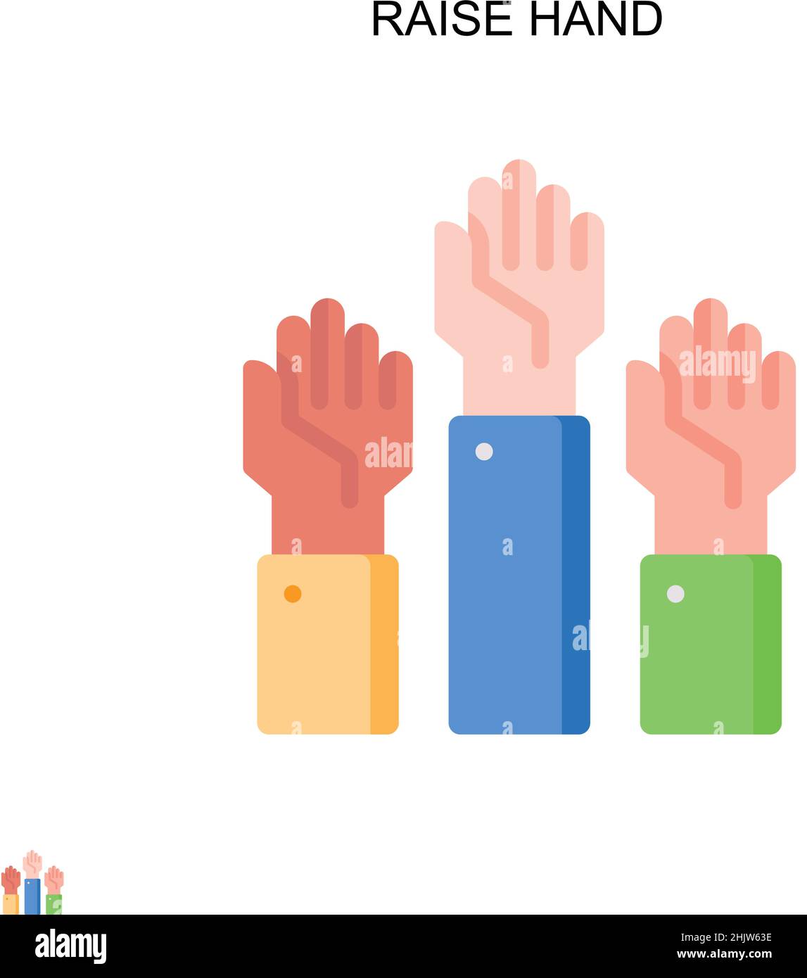 Raise hand Simple vector icon. Illustration symbol design template for ...