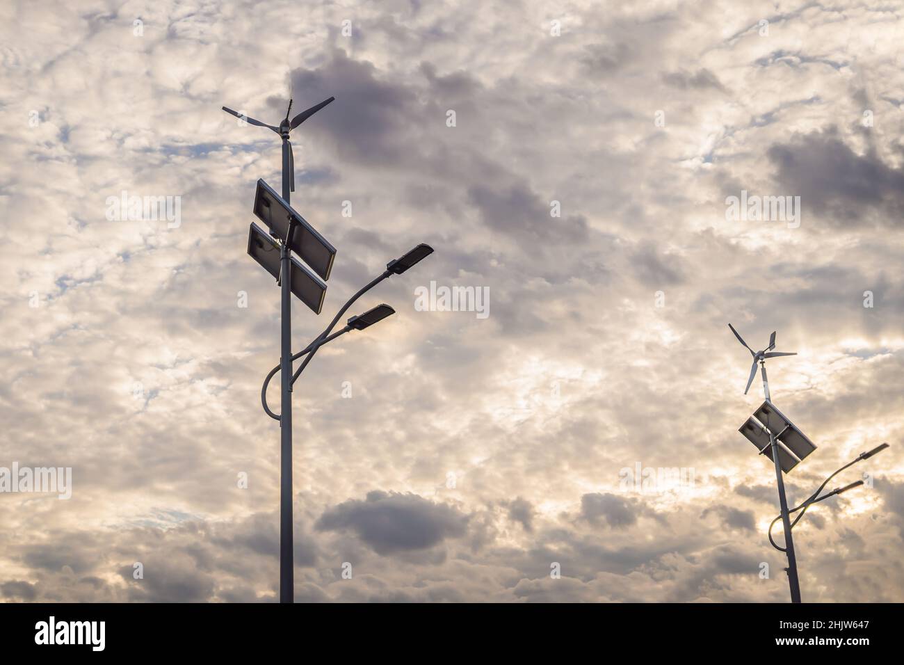 solar panels and wind power farm , new energy background Stock Photo ...