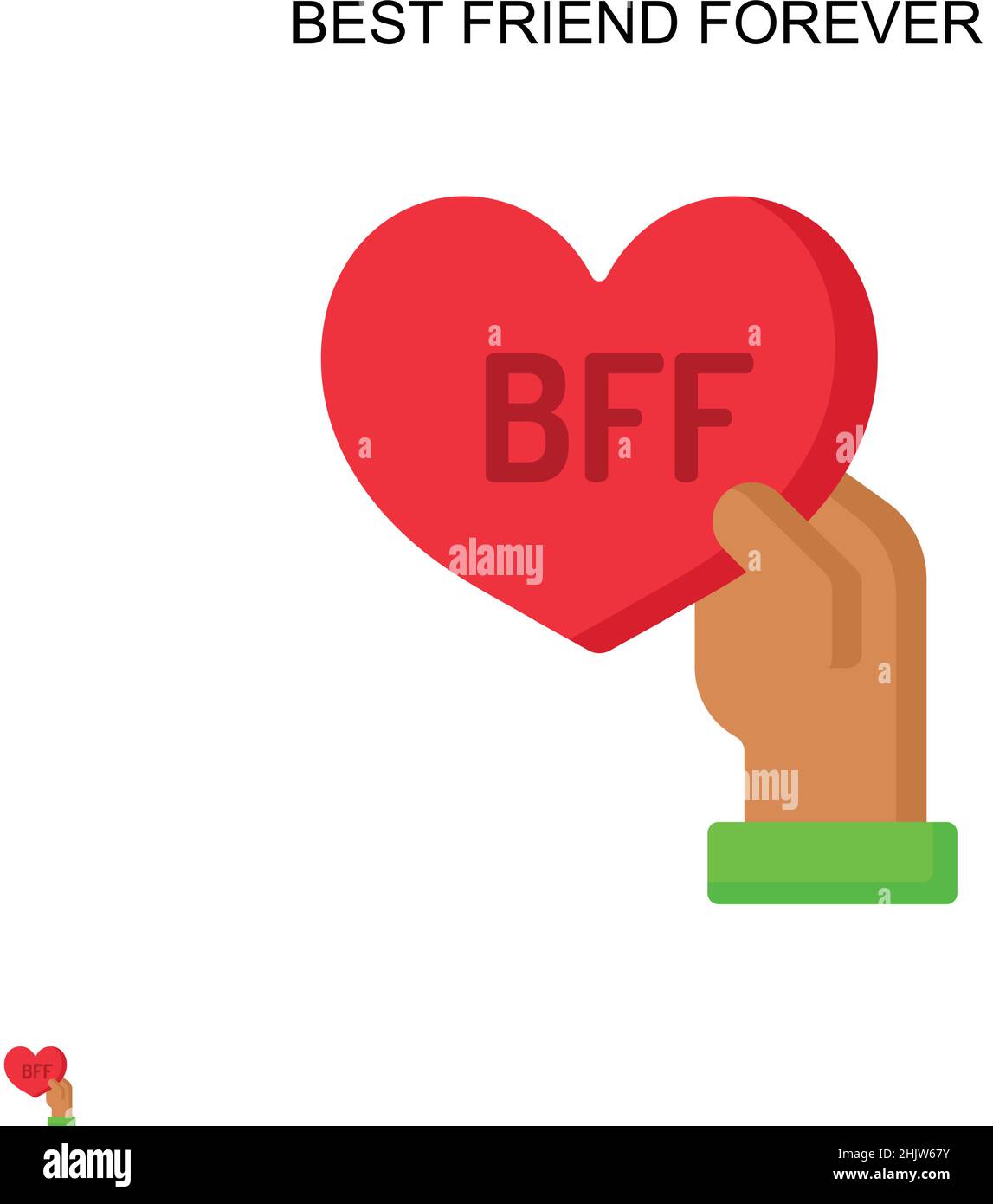 Best Friend Forever Simple Vector Icon Illustration Symbol Design