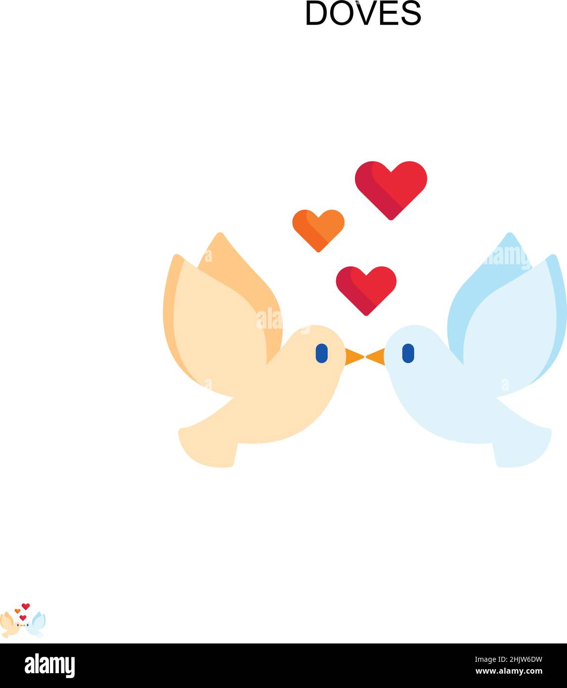 Doves Simple vector icon. Illustration symbol design template for web ...