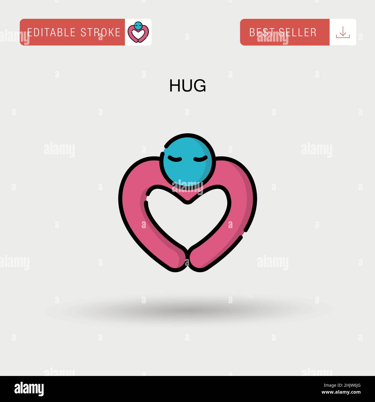 Cartoon illustration hugging happy people hi-res stock photography and ...