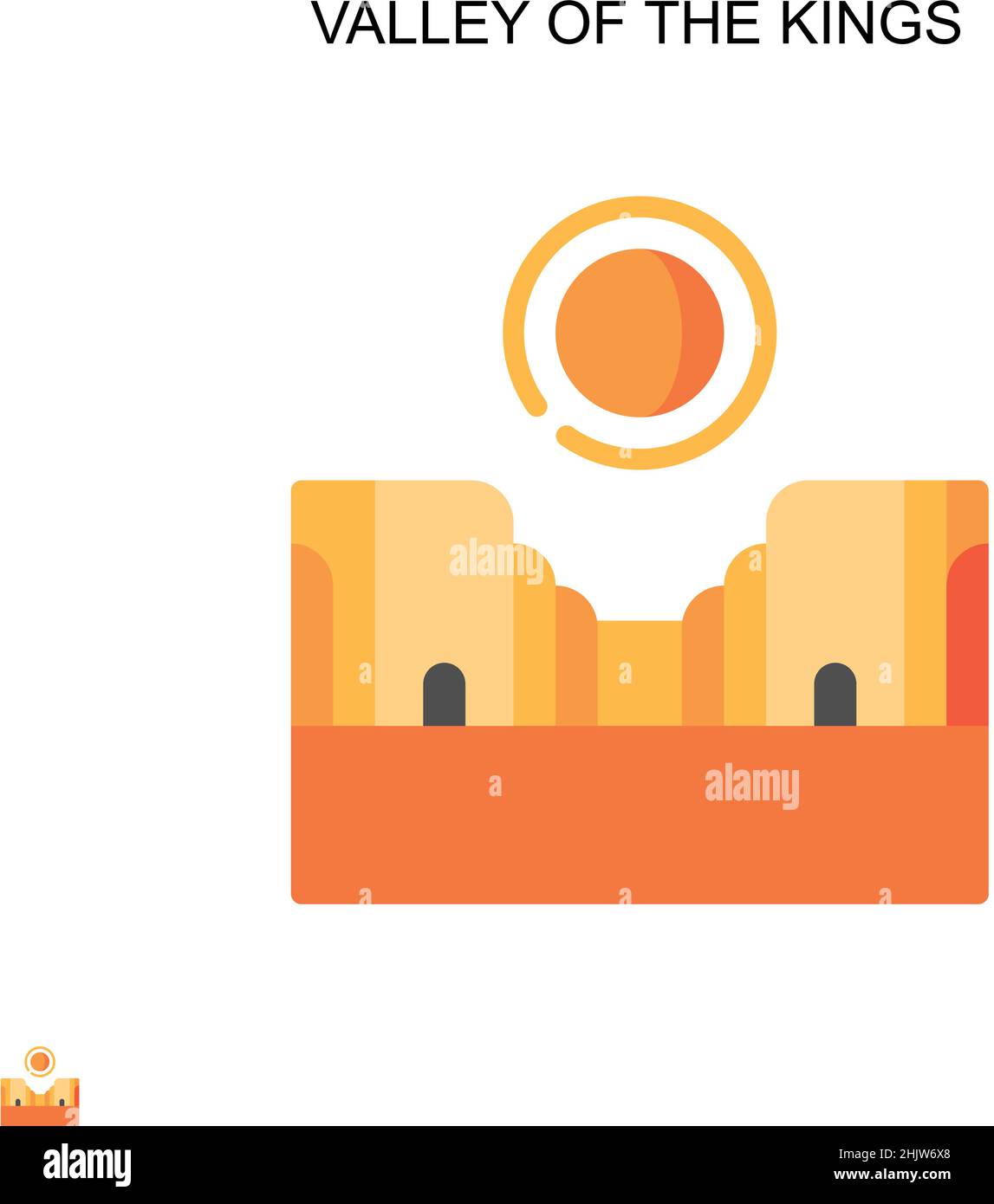 Valley of the kings Simple vector icon. Illustration symbol design ...