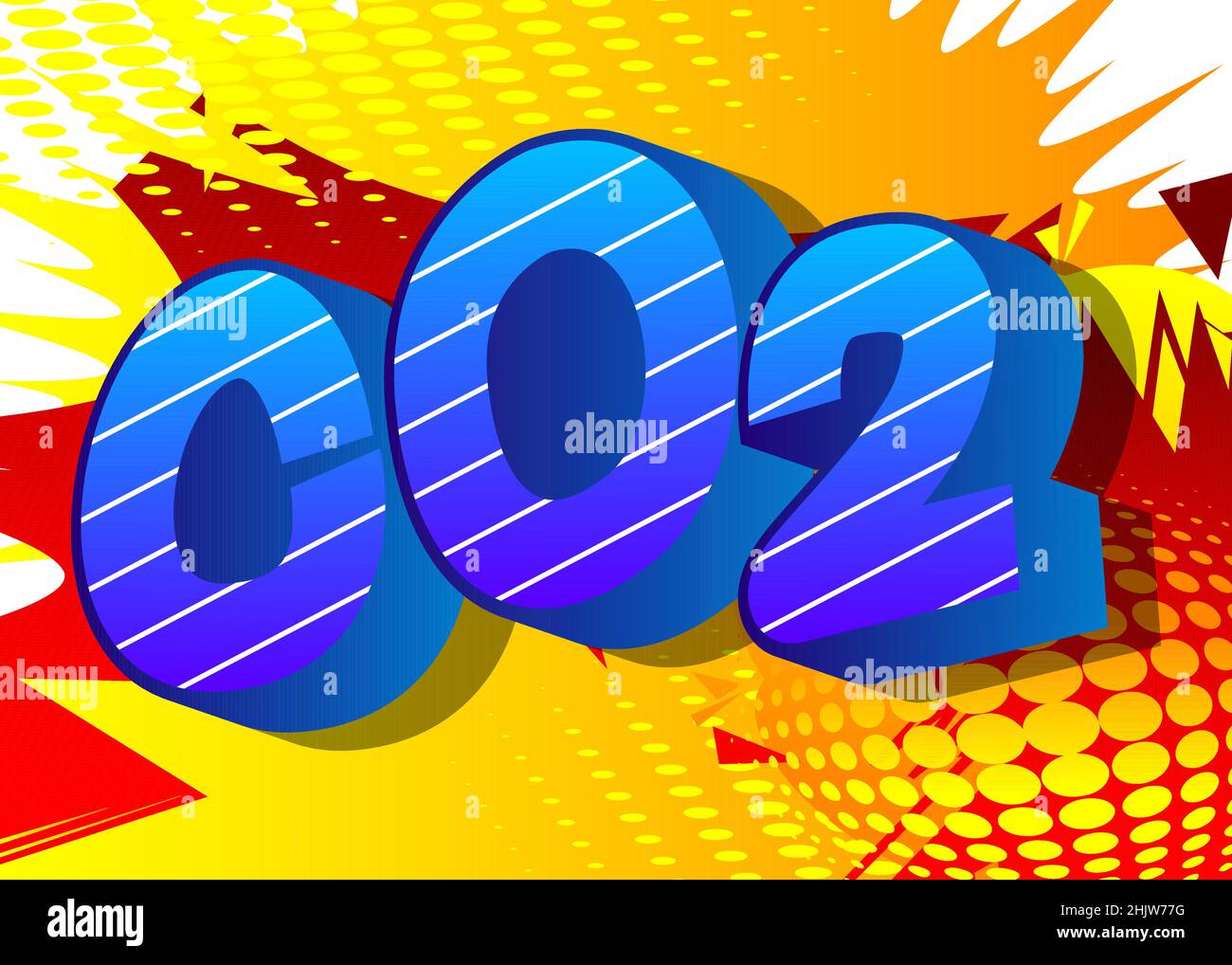 CO2. Comic book word text on abstract comics background. Retro pop art ...