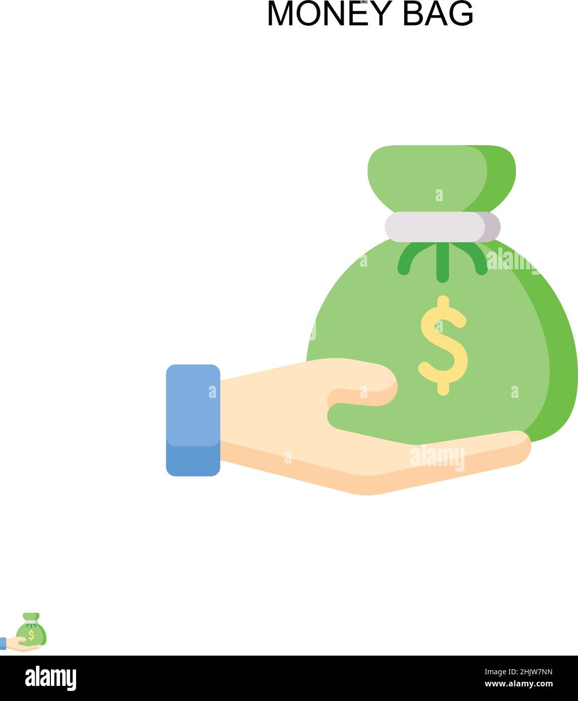 Money bag Simple vector icon. Illustration symbol design template for ...