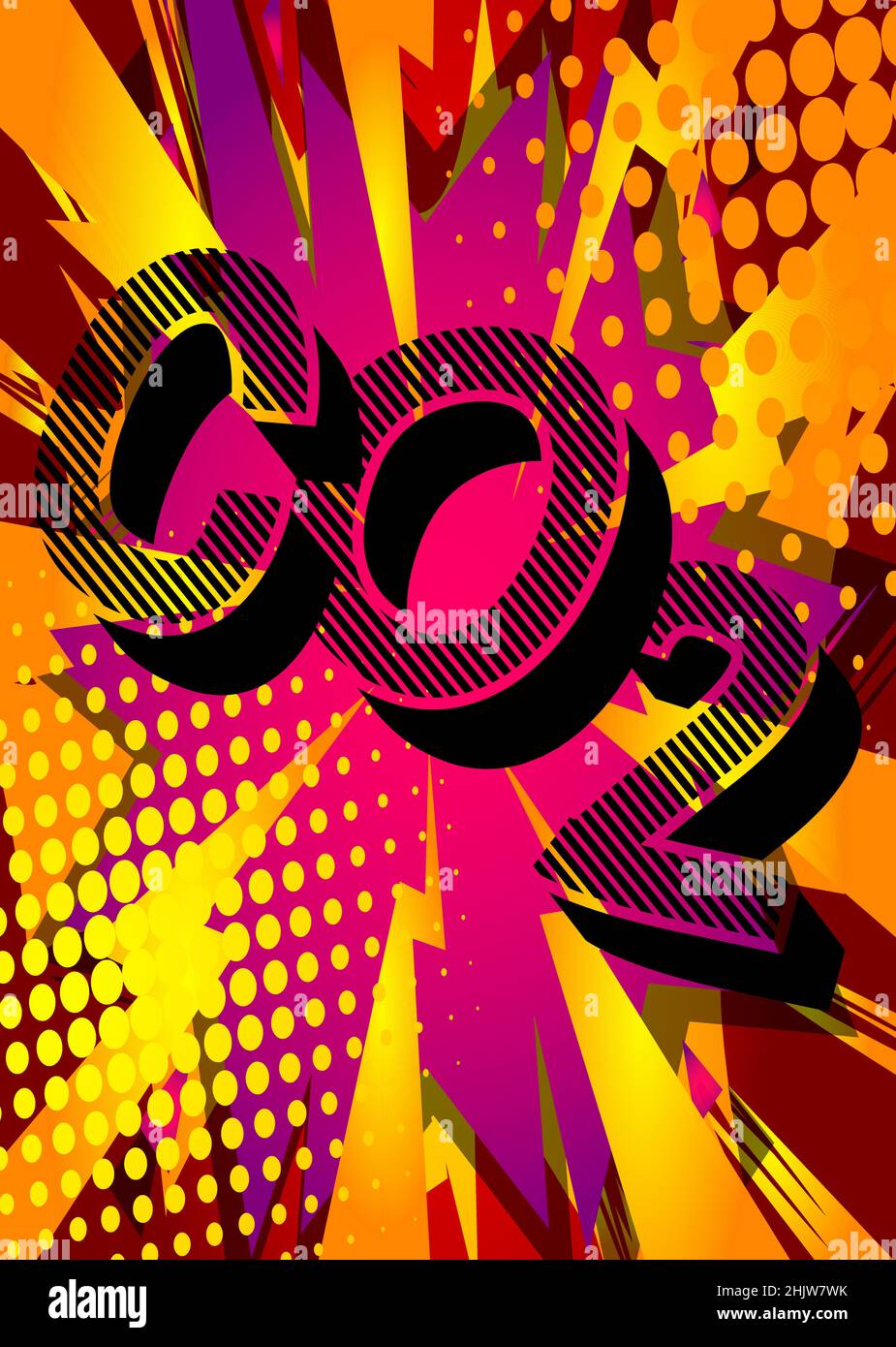 CO2. Comic book word text on abstract comics background. Retro pop art ...