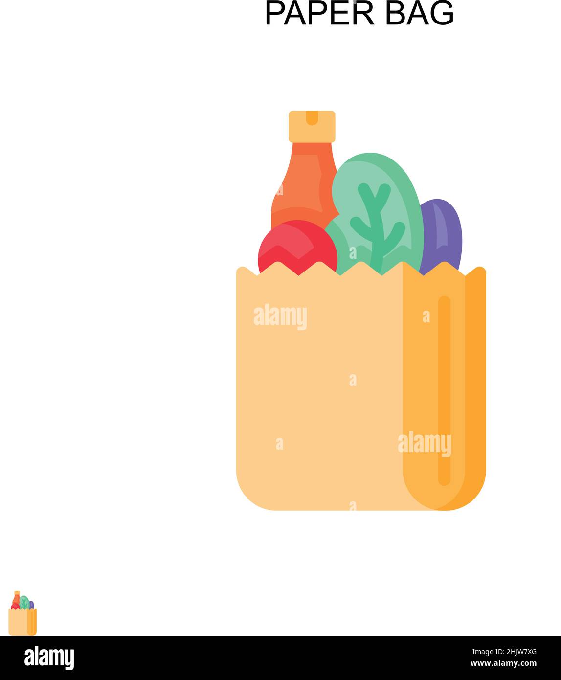 Paper bag Simple vector icon. Illustration symbol design template for ...