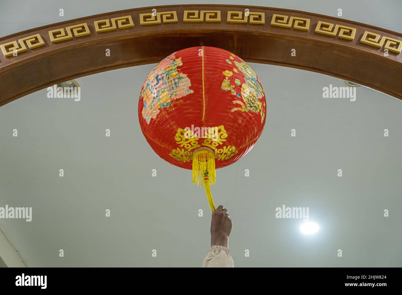 One of the Chinese New Year ornaments seen hanging at the Ek Dharma ...