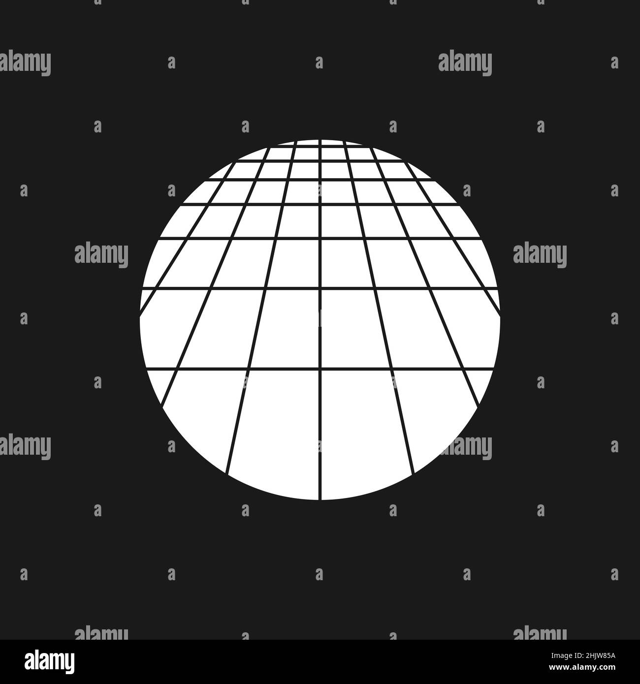 Retrowave black and white sun, sunset or sunrise 1980s style. Synthwave ...