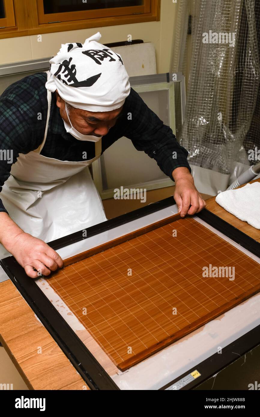 iida, nagano, japan, 2021/23/11 , local craftsman while producing ...