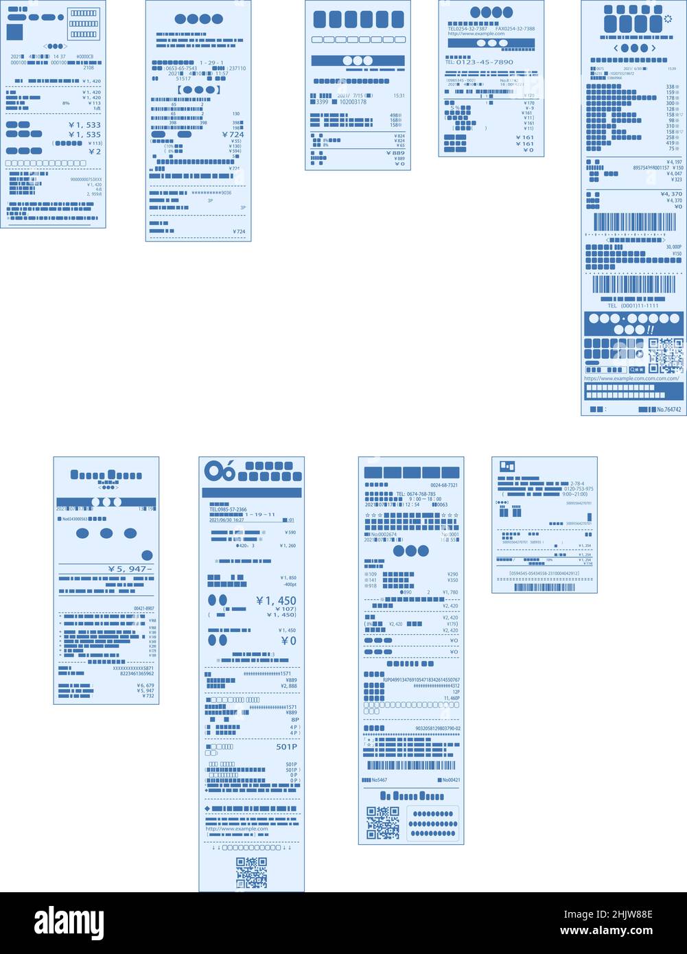 This is a illustration of Various types of shopping receipt Stock ...