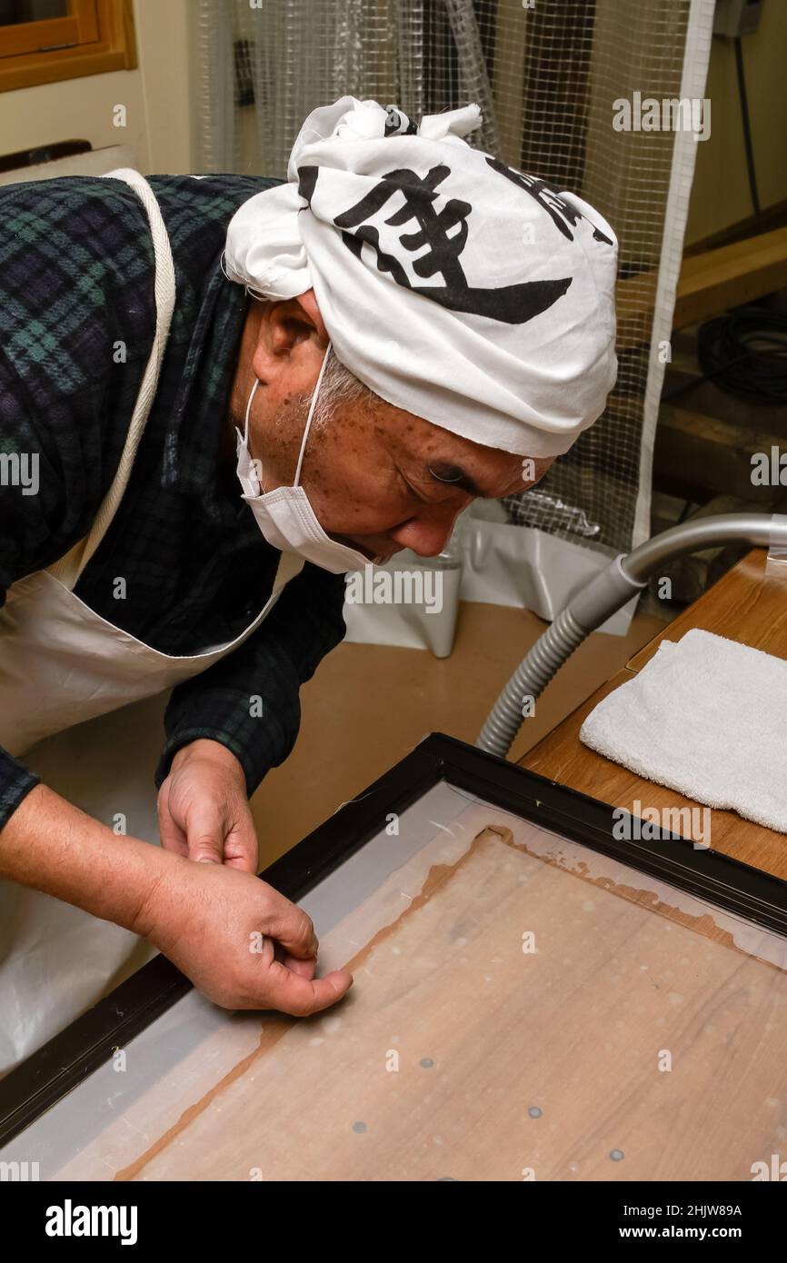 iida, nagano, japan, 2021/23/11 , local craftsman while producing ...