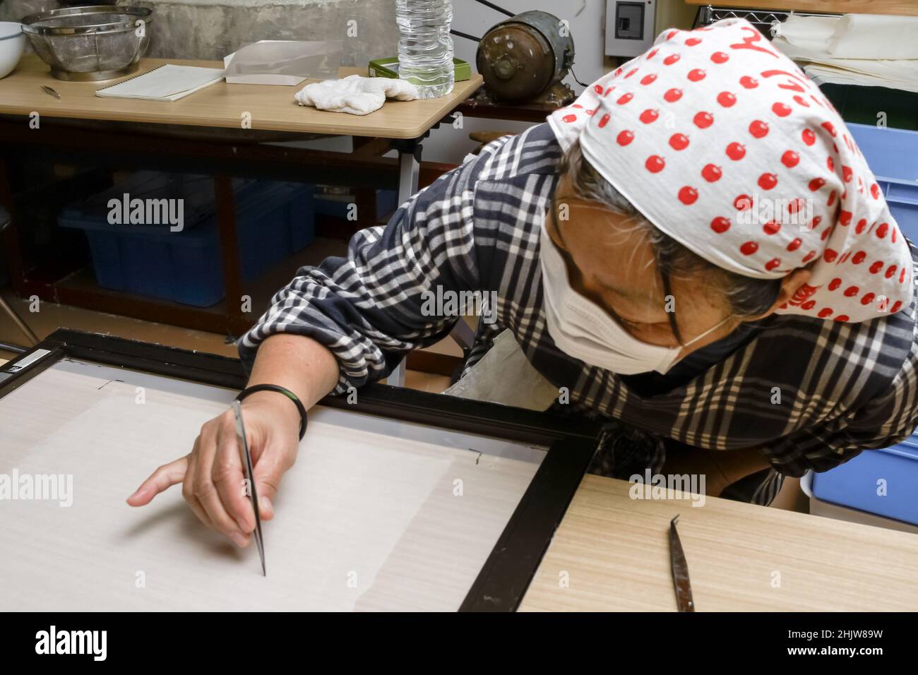 iida, nagano, japan, 2021/23/11 , local craftsman while producing ...