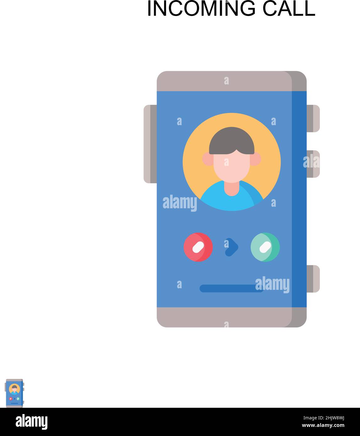 Incoming call Simple vector icon. Illustration symbol design template ...