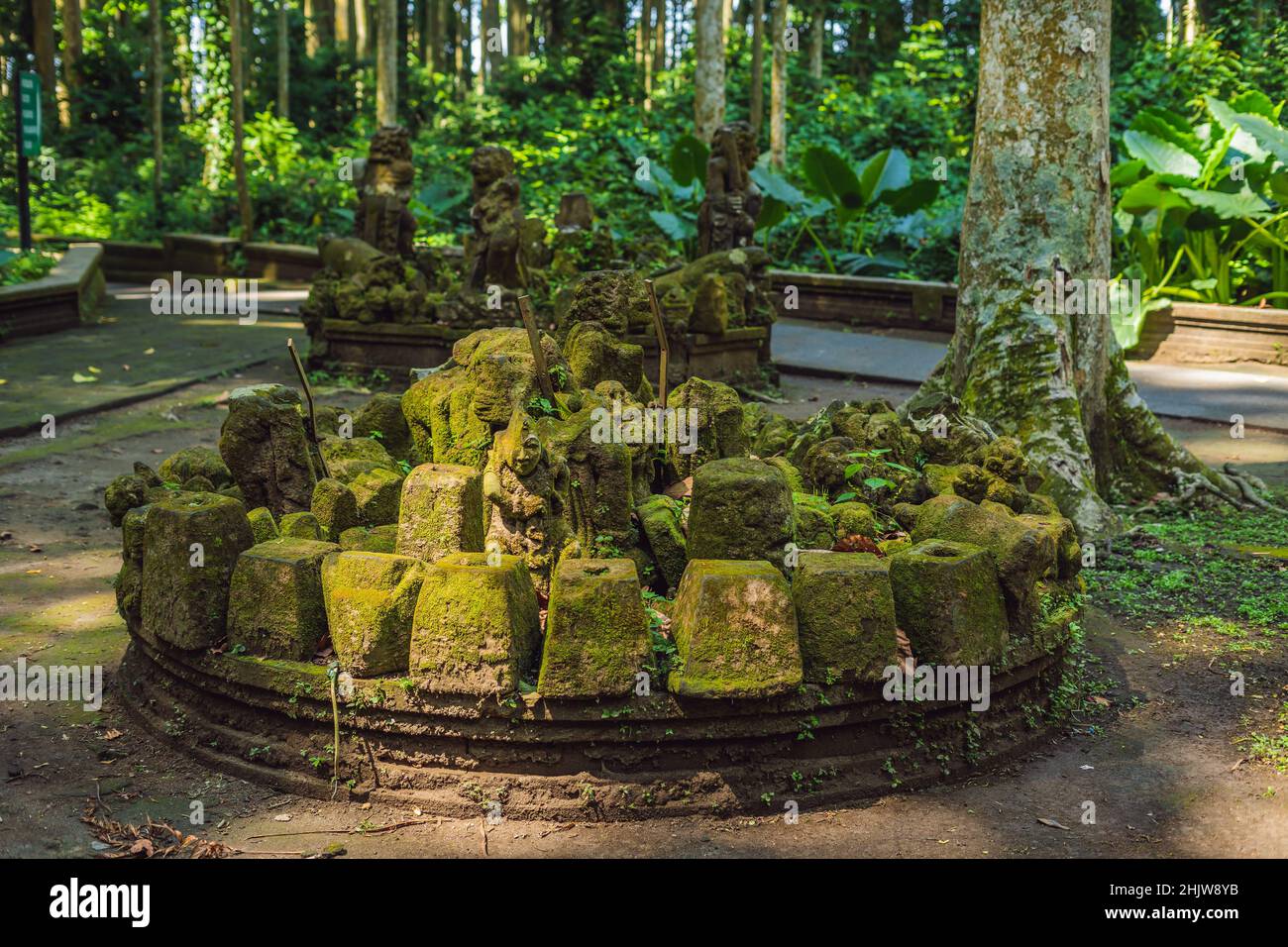 Temple in the Monkey Forest in Ubud. Bali Island Indonesia Stock Photo ...