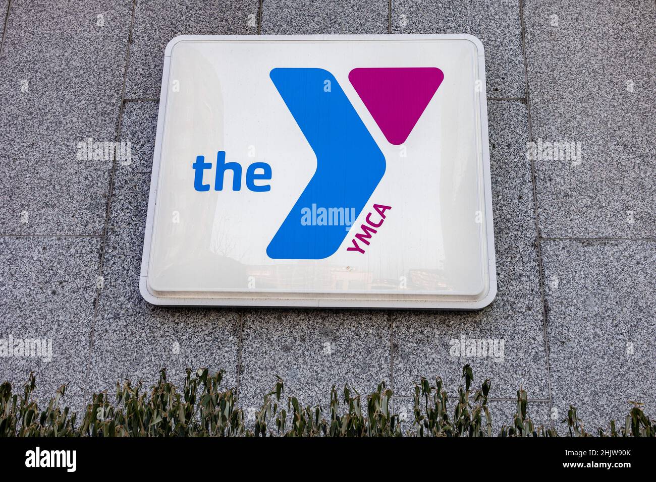 YMCA sign seen in downtown Toledo. (Photo by Stephen Zenner / SOPA ...