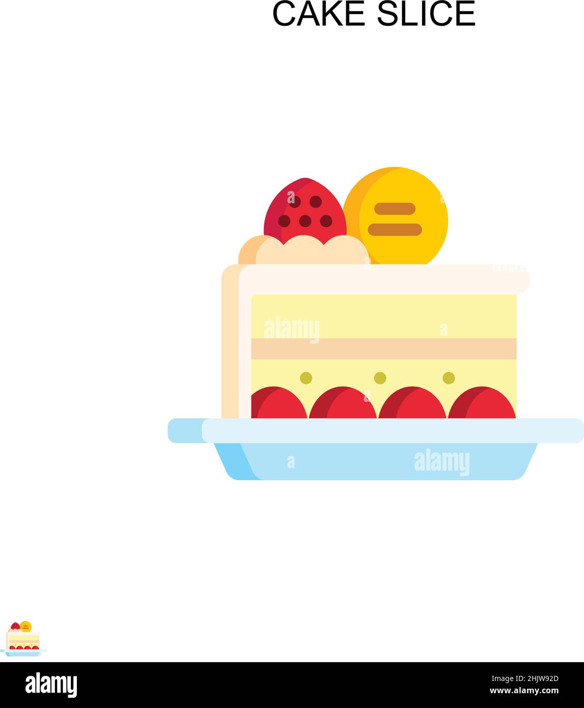 Cake slice Simple vector icon. Illustration symbol design template for ...