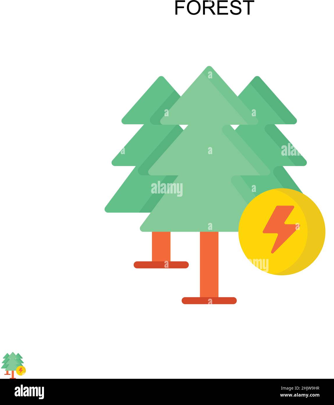 Forest Simple vector icon. Illustration symbol design template for web ...