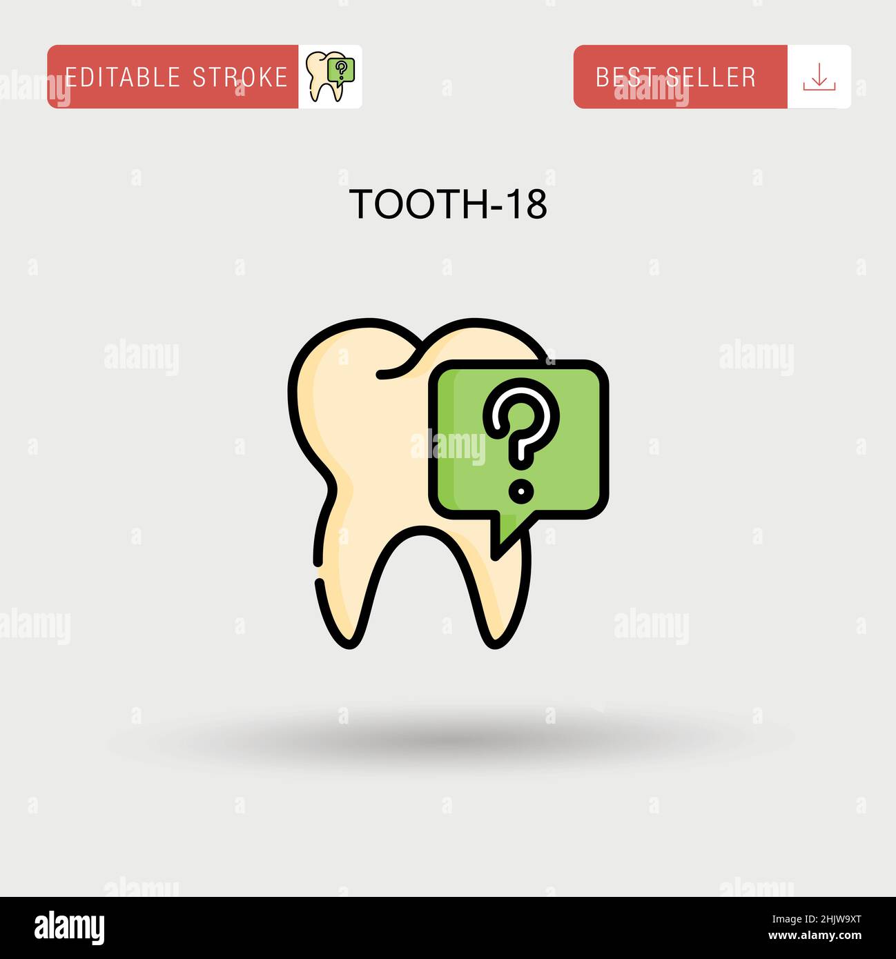 Tooth-18 Simple vector icon Stock Vector Image & Art - Alamy