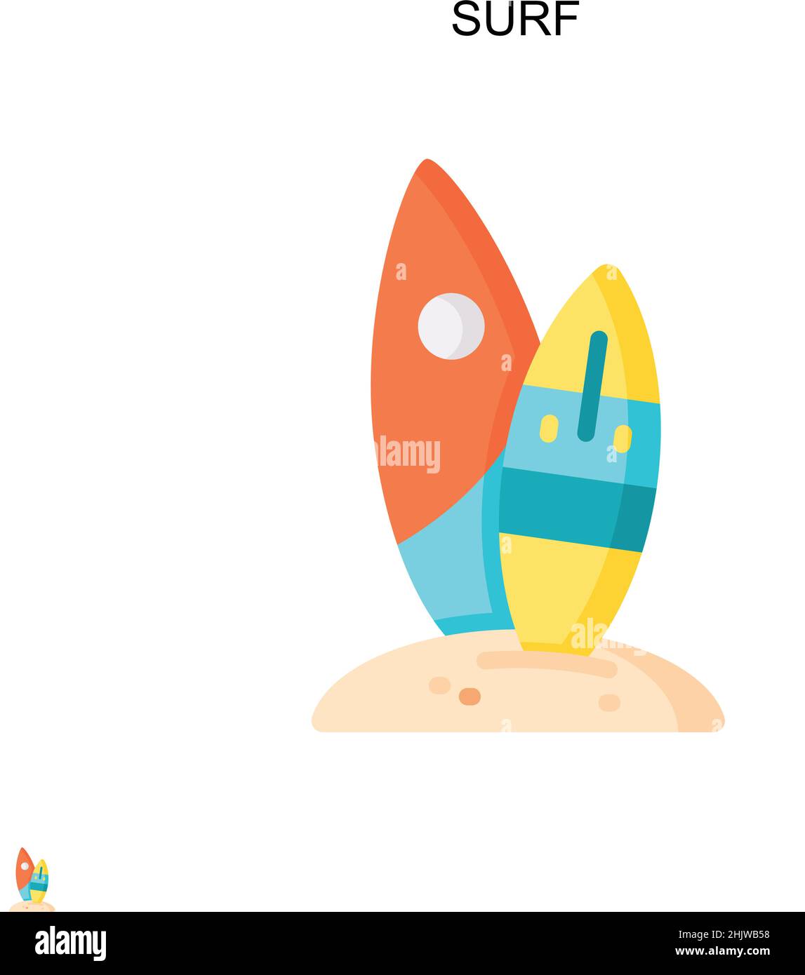 Surf Simple vector icon. Illustration symbol design template for web ...