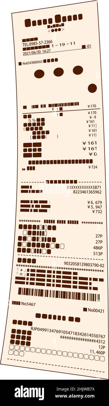 This is a illustration of Curved Shopping receipt Stock Vector Image ...