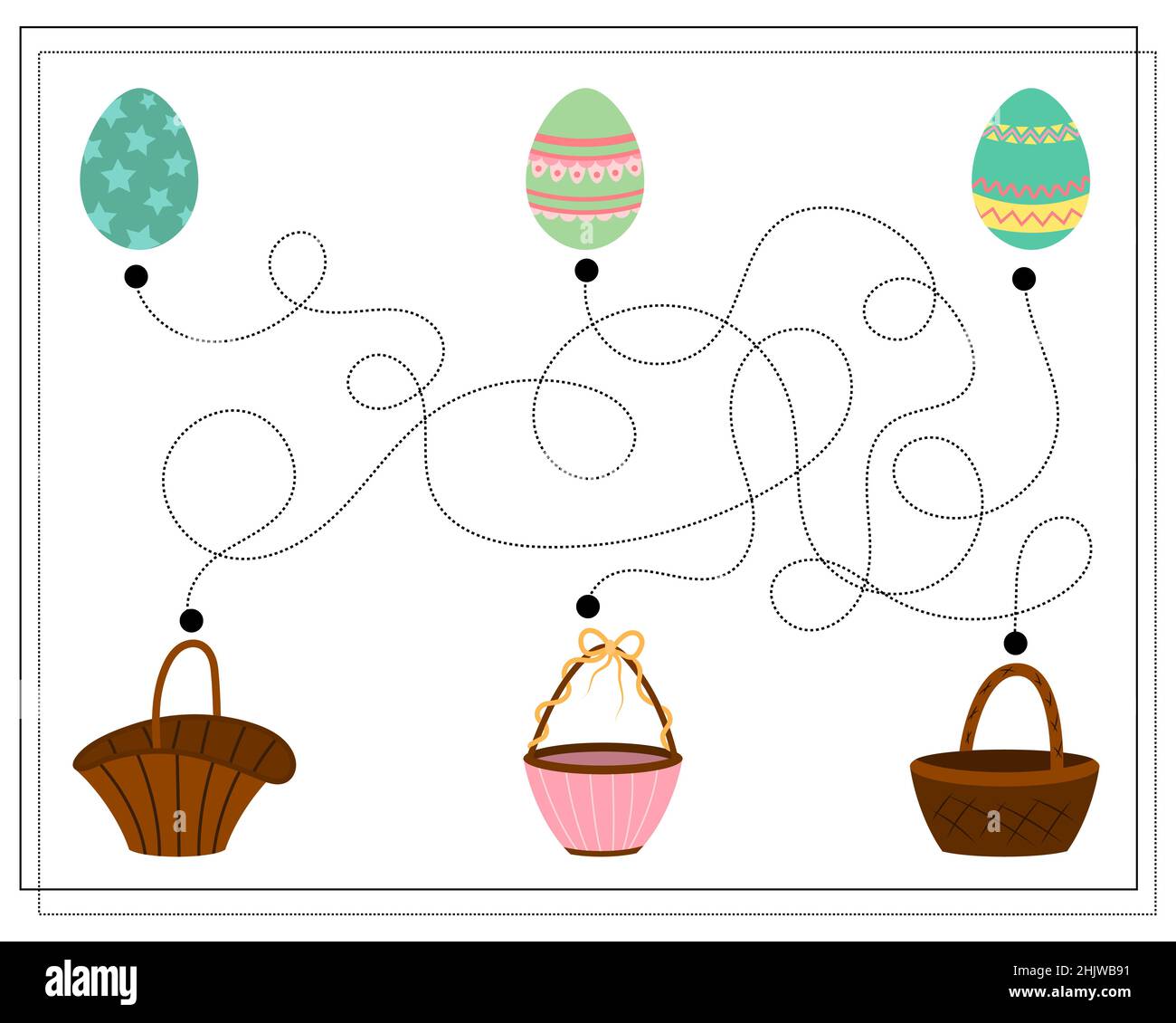 Children's logic game swipe through the dots, go through the maze ...