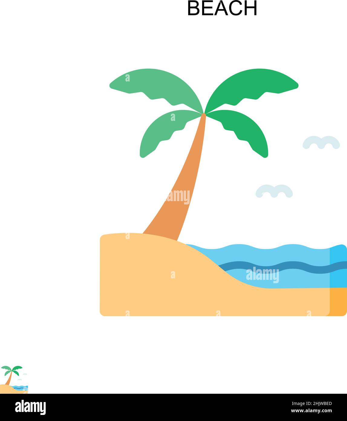 Beach Simple vector icon. Illustration symbol design template for web ...