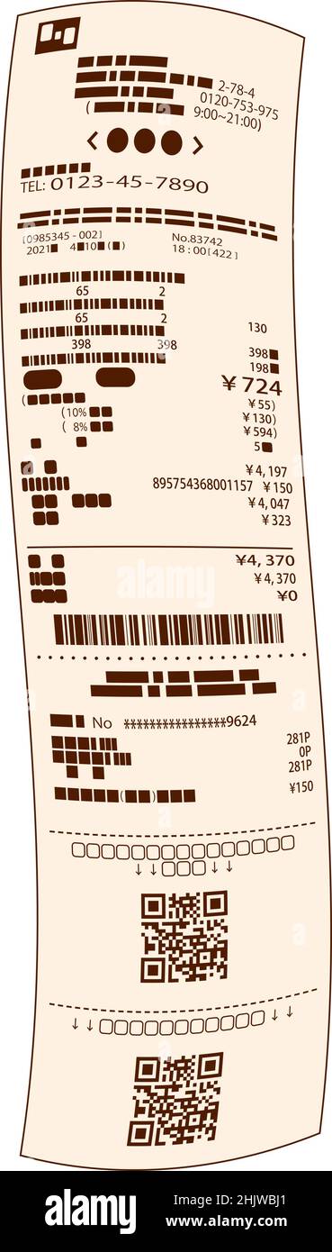 This is a illustration of Curved Shopping receipt Stock Vector Image ...