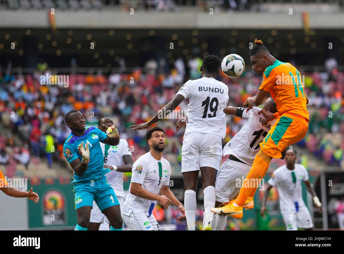 Douala, Cameroon, January, 16, 2022: Simon Deli of Ivory Coast during ...