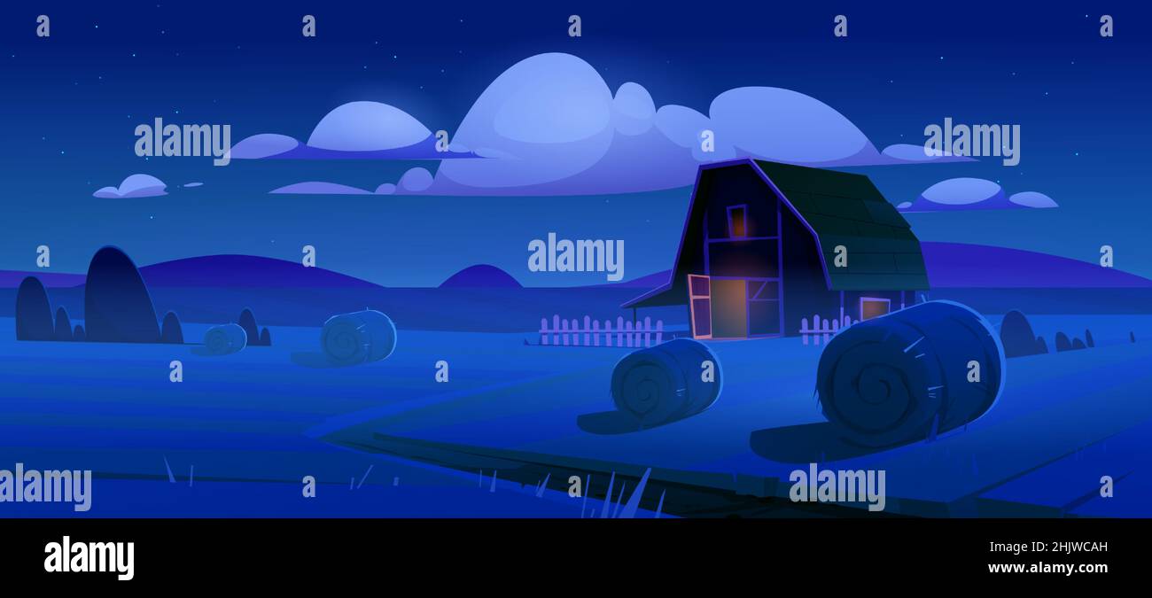 Hay bale night Stock Vector Images - Alamy