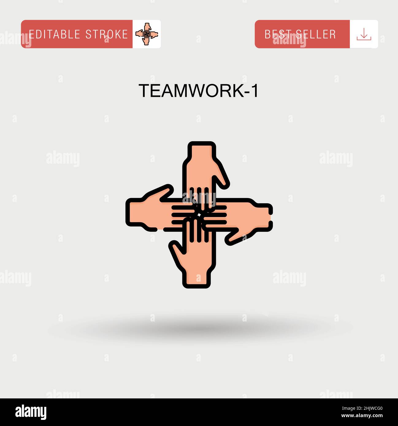 Teamwork collaboration icon linear hi-res stock photography and images ...