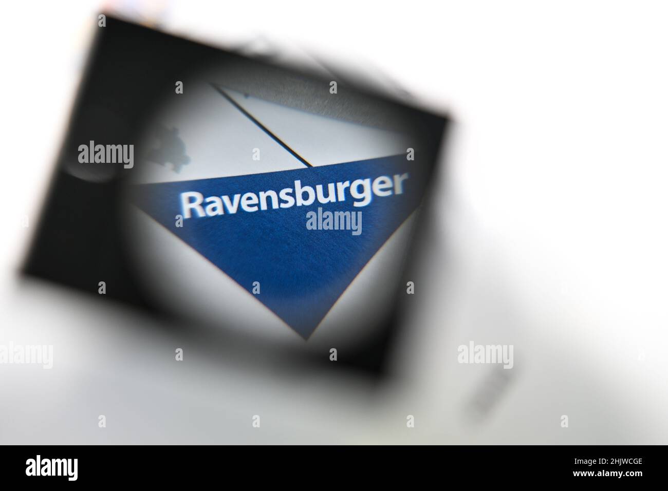 Ravensburg, Germany. 31st Jan, 2022. Through a magnifying glass, the ...