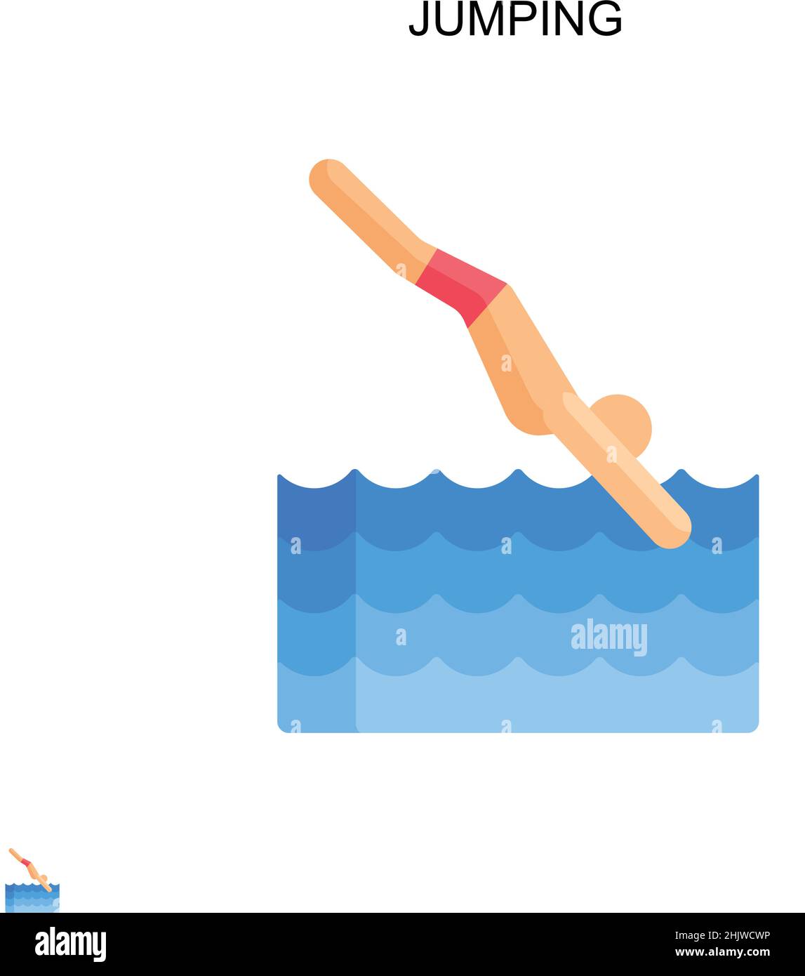 Jumping Simple vector icon. Illustration symbol design template for web ...