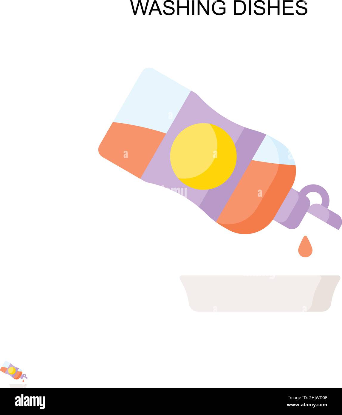 Washing dishes Simple vector icon. Illustration symbol design template ...