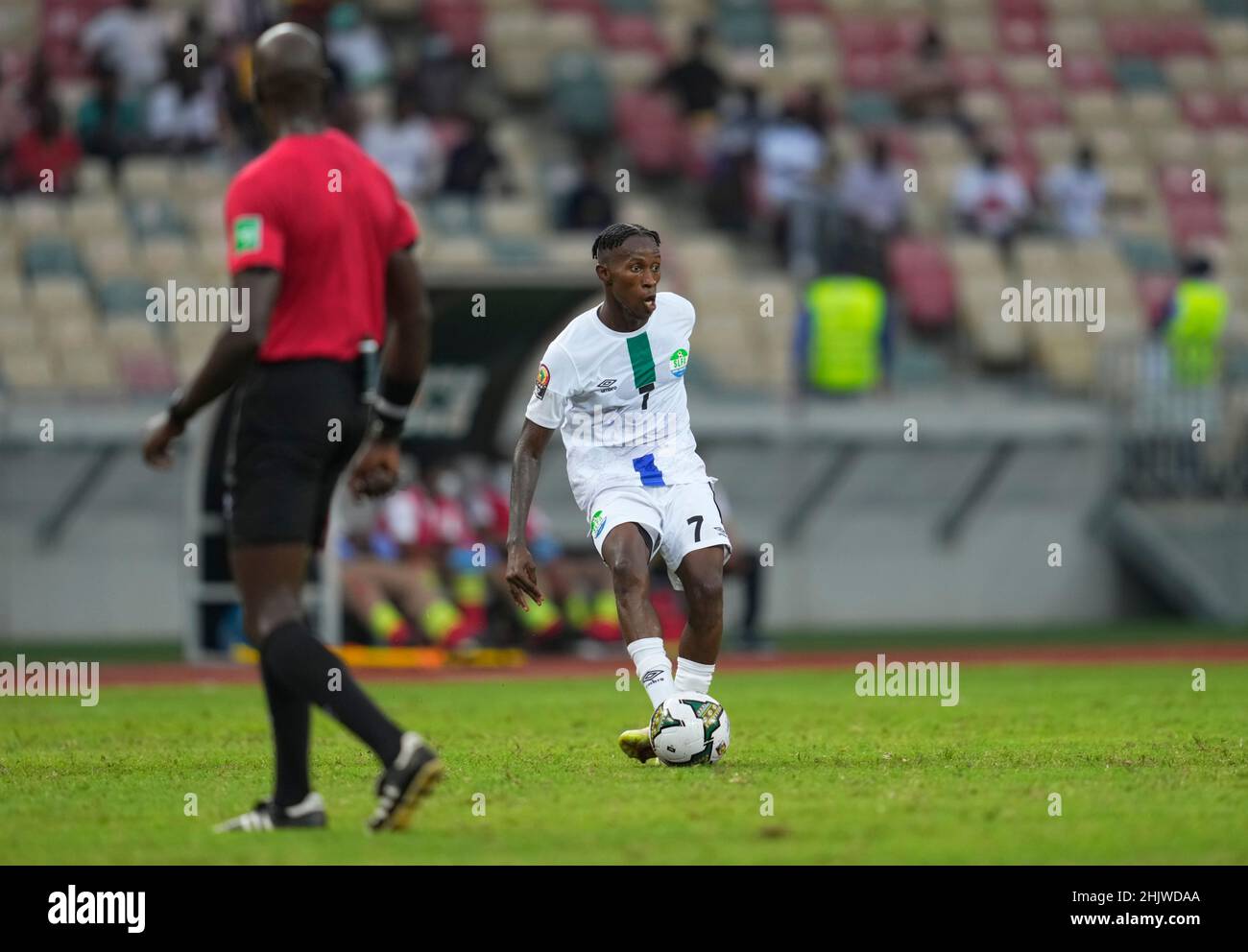 Douala, Cameroon, January, 16, 2022: Kwame Quee of Sierra Leone during ...