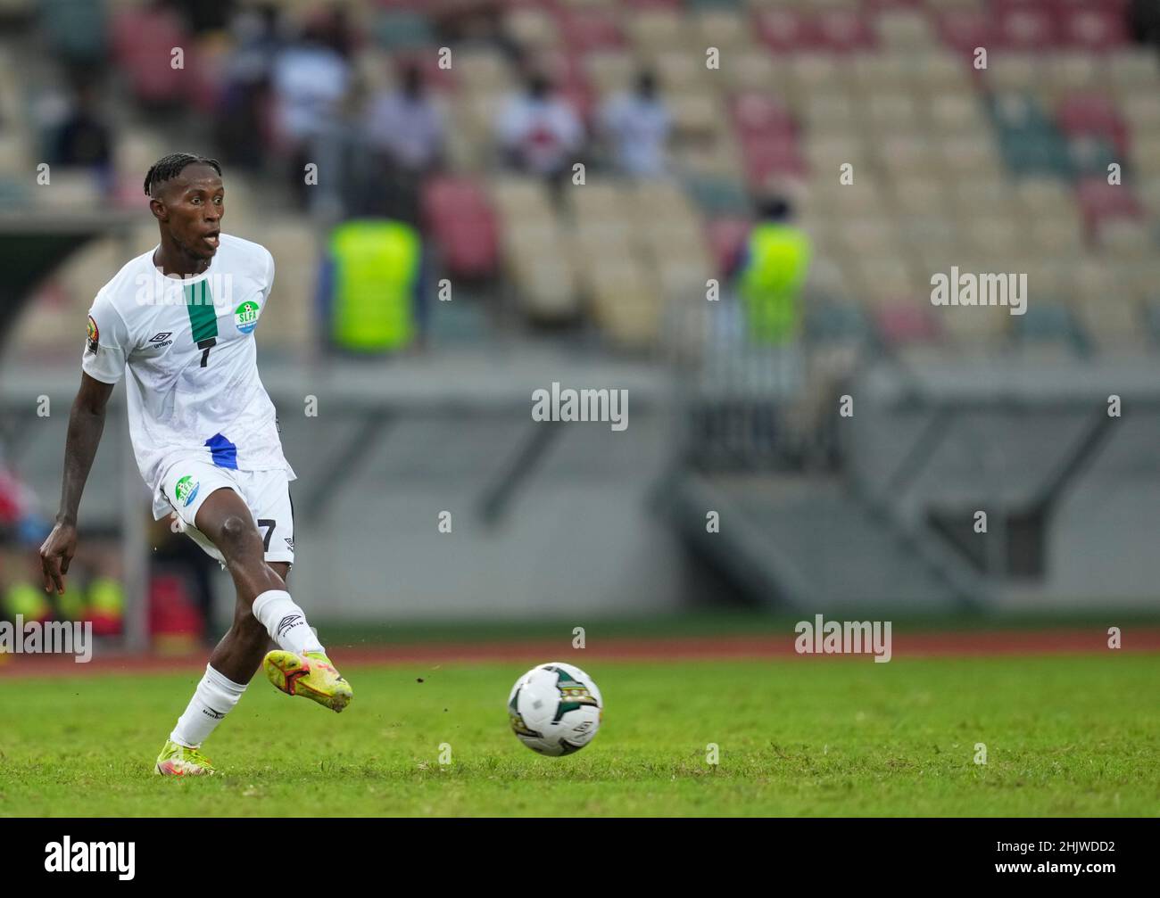 Douala, Cameroon, January, 16, 2022: Kwame Quee of Sierra Leone during ...
