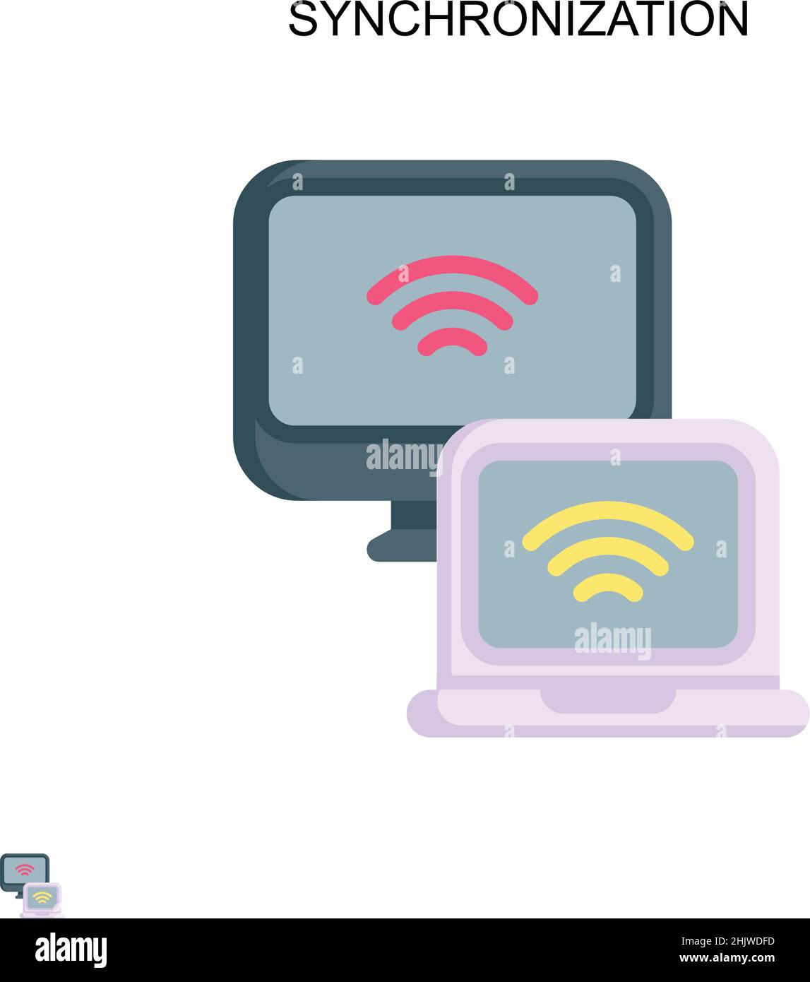 Synchronization Simple Vector Icon Illustration Symbol Design Template