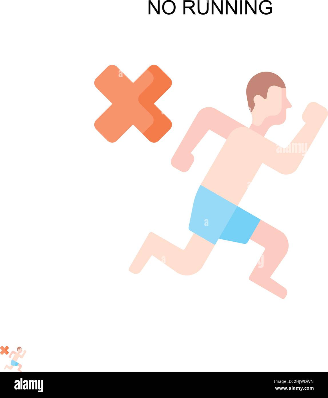 No running Simple vector icon. Illustration symbol design template for ...